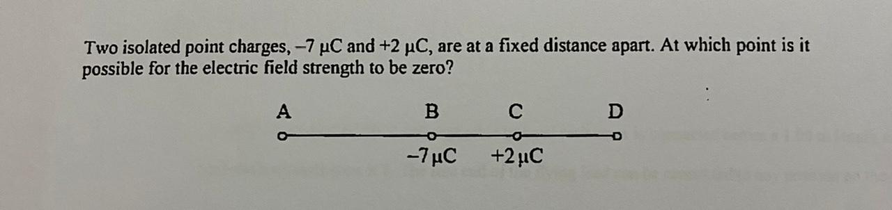 Solved Two isolated point charges, −7μC and +2μC, are at a | Chegg.com