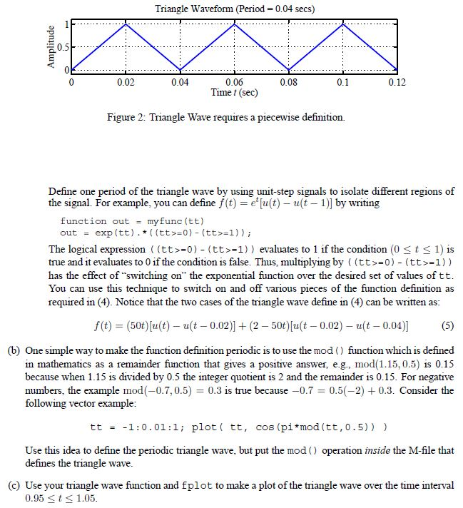 3.1 Piecewise Definition of a Signal Solve this | Chegg.com