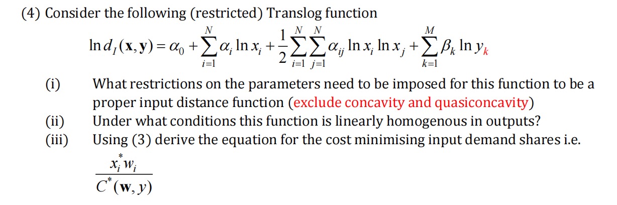 Solved Let x∈R+N denote a vector of inputs, y∈R+M a vector | Chegg.com