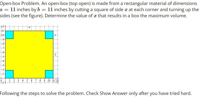 Solved Open-box Problem. An open-box (top open) is made from | Chegg.com