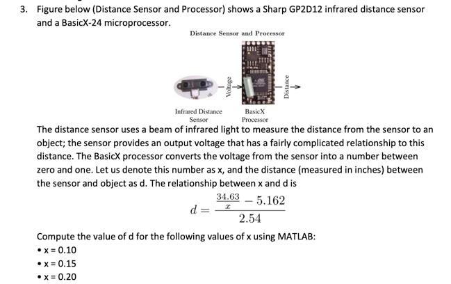 Solved 3. Figure below (Distance Sensor and Processor) shows | Chegg.com