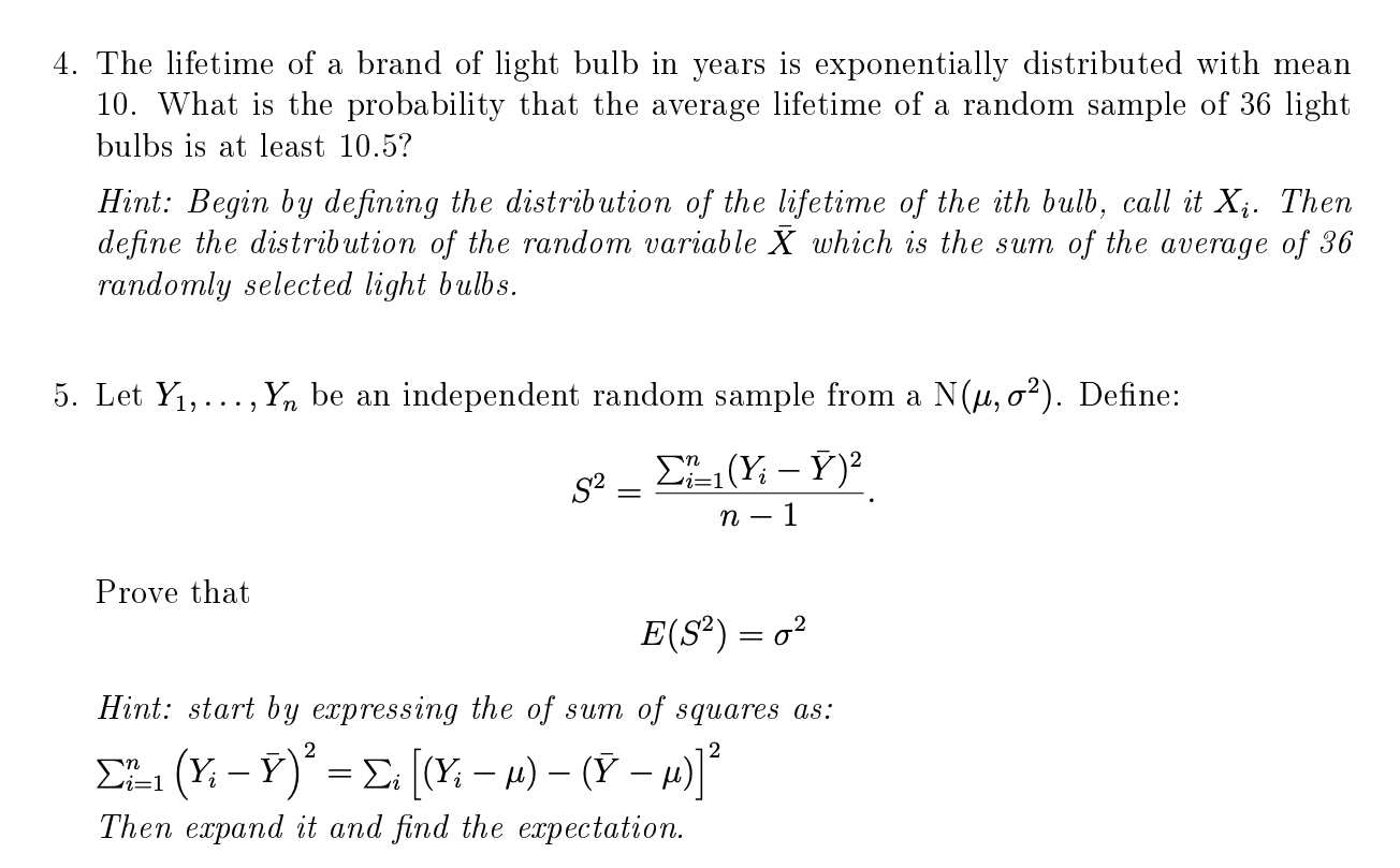 Solved 4. The lifetime of a brand of light bulb in years is | Chegg.com