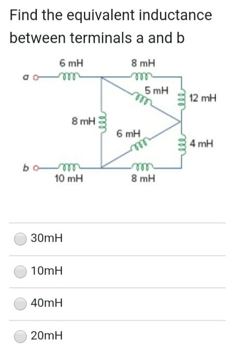 Solved Find the equivalent inductance between terminals a | Chegg.com