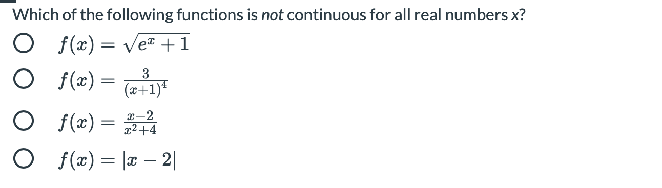 Solved 3 = Which of the following functions is not | Chegg.com