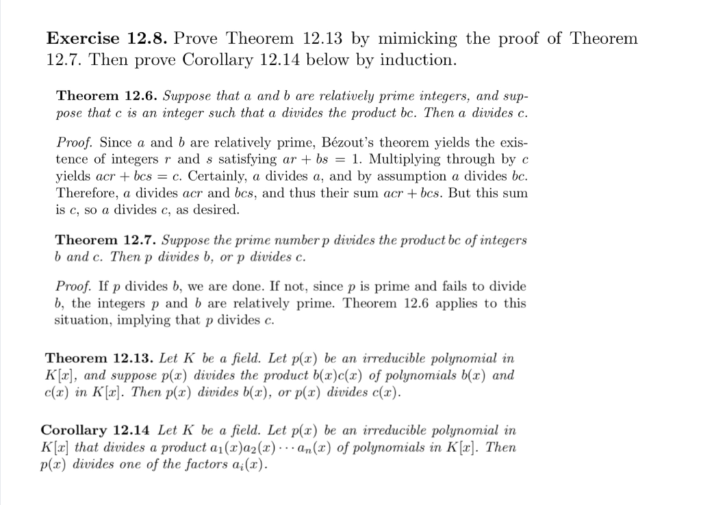 Solved Exercise 12.8. Prove Theorem 12.13 by mimicking the | Chegg.com