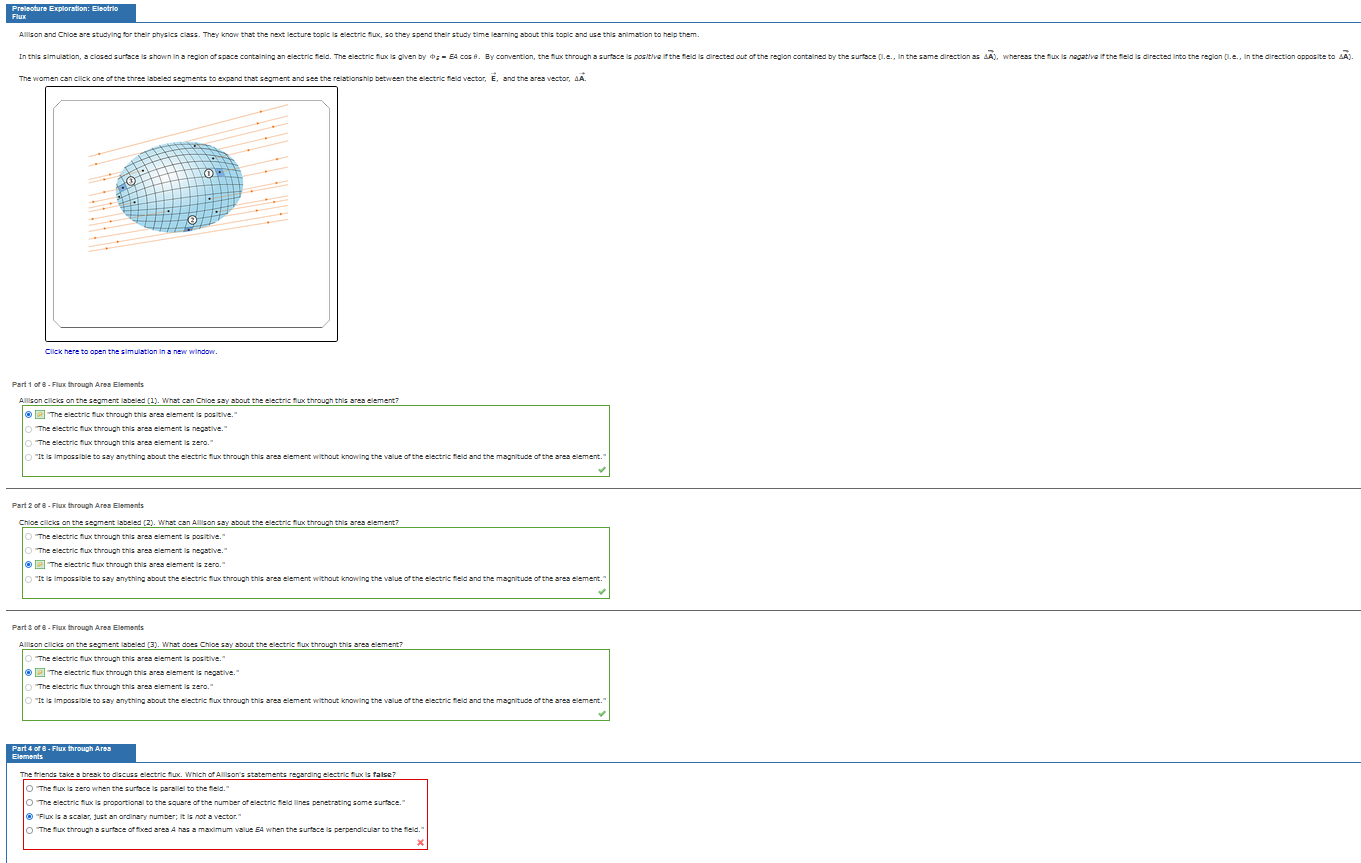 Solved Part 1 of 8 - Flux through Arsy Elemsits Allison | Chegg.com