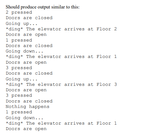 Solved In this assignment, you will implement an Elevator. | Chegg.com