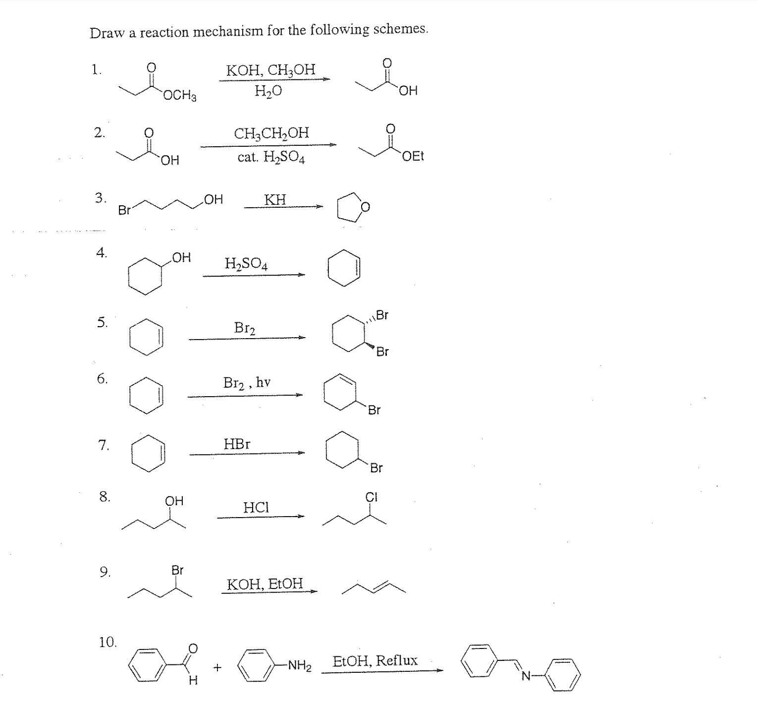 Solved Draw a reaction mechanism for the following schemes. | Chegg.com
