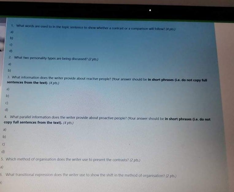 Solved 1. Examining a paragraph: read the paragraph and | Chegg.com
