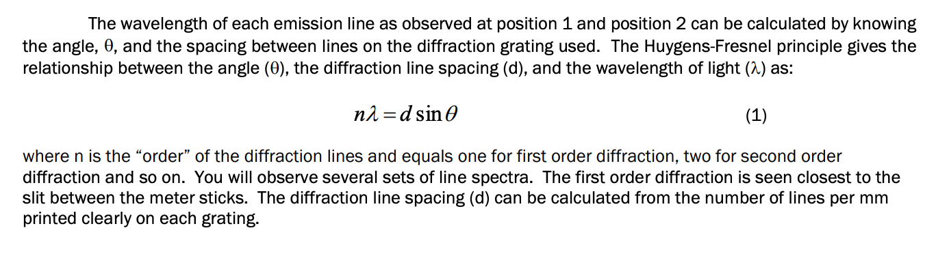 Solved The wavelength of each emission line as observed at | Chegg.com