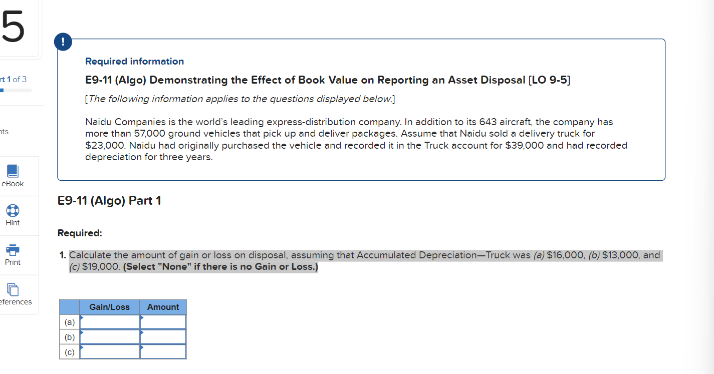 Solved Required information E9-11 (Algo) Demonstrating the | Chegg.com