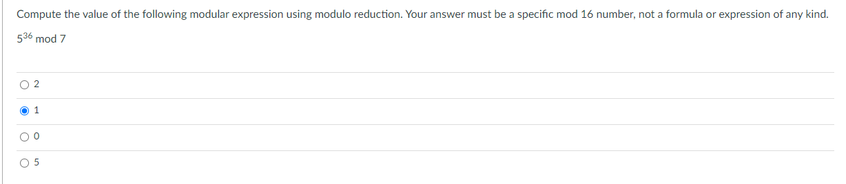 Solved Compute the value of the following modular expression | Chegg.com