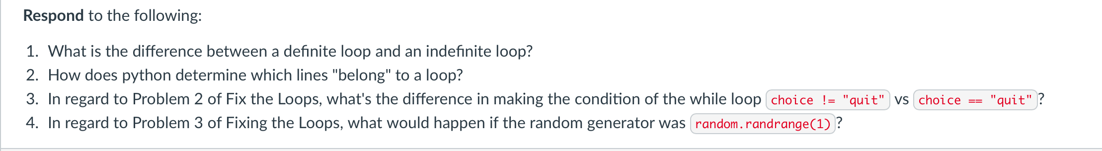 Solved Respond to the following: 1. What is the difference | Chegg.com
