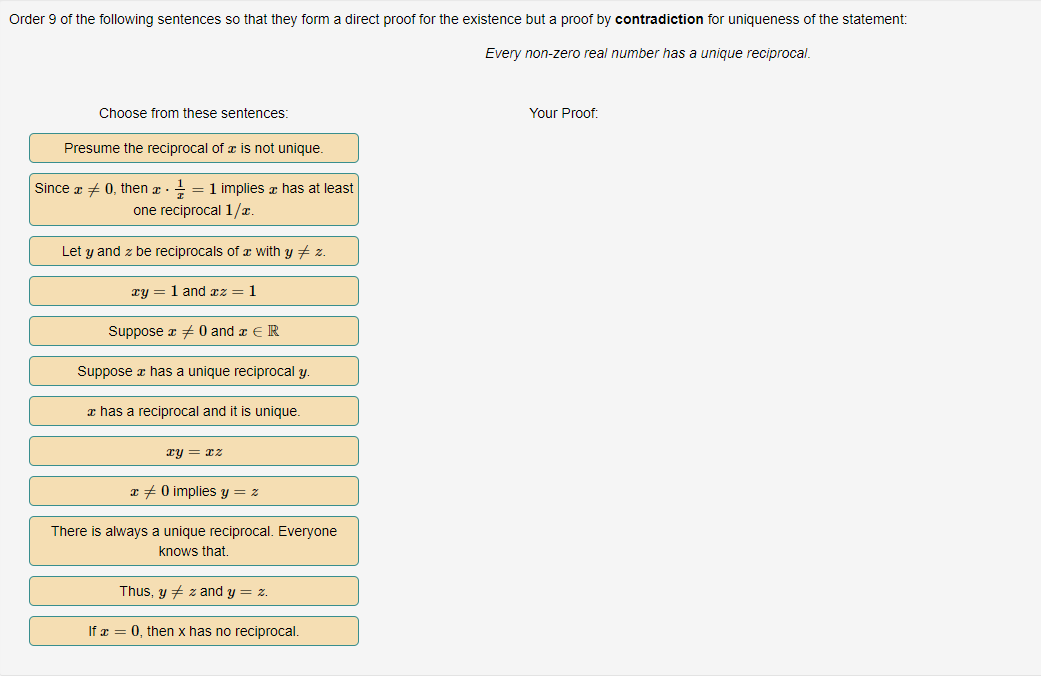 Solved Order 9 of the following sentences so that they form | Chegg.com