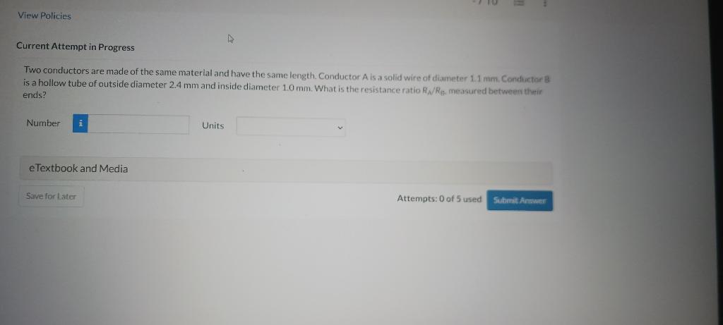 Solved Current Attempt in Progress Two conductors are made | Chegg.com