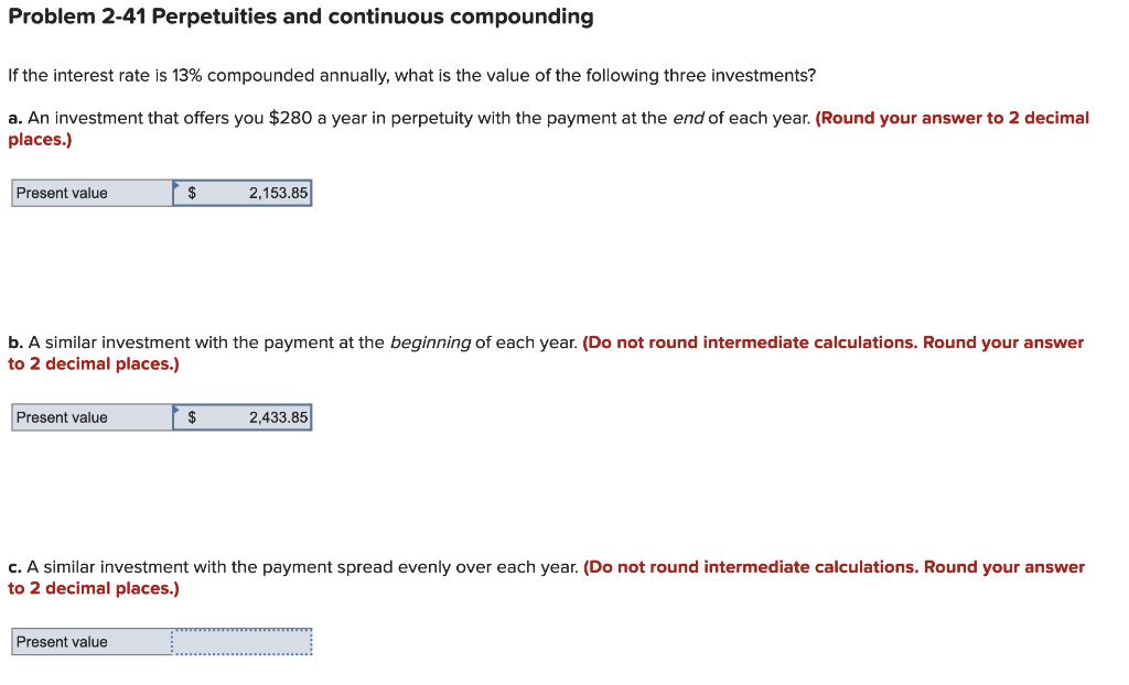 Solved Problem 2-41 Perpetuities and continuous compounding | Chegg.com