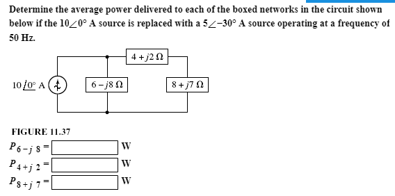 Solved Determine the average power delivered to each of the | Chegg.com