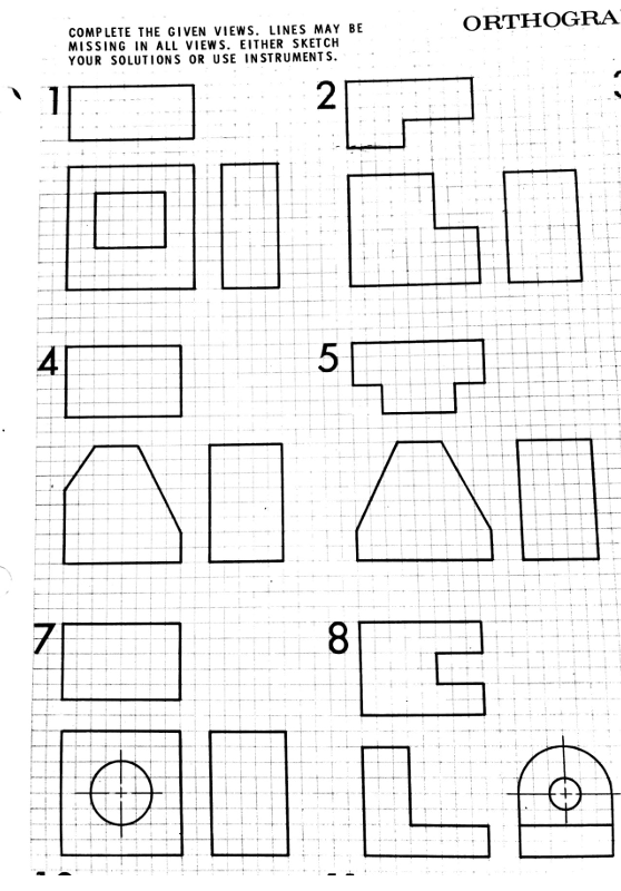 Solved Complete the views by sketching or drawing the | Chegg.com