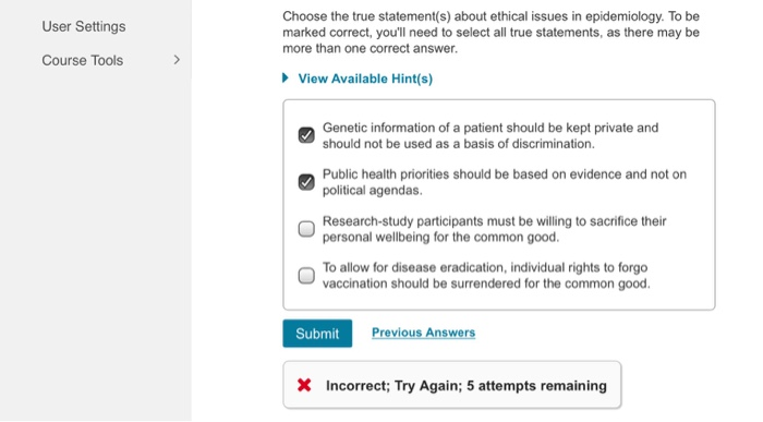 Solved Study Area User Settings Course Tools A double-blind, | Chegg.com