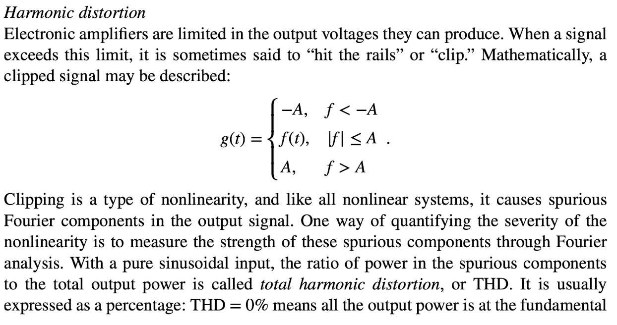 Solved Harmonic distortion Electronic amplifiers are limited | Chegg.com