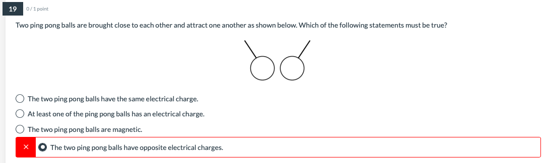 Solved 19 0/1 point Two ping pong balls are brought close to | Chegg.com