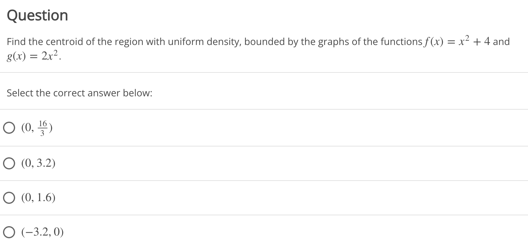 Solved Question Find the centroid of the region with uniform | Chegg.com