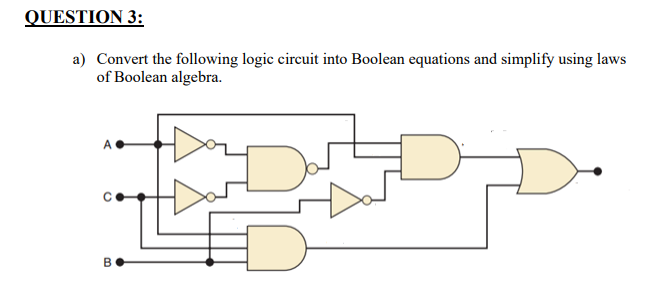 Solved QUESTION 3: a) Convert the following logic circuit | Chegg.com