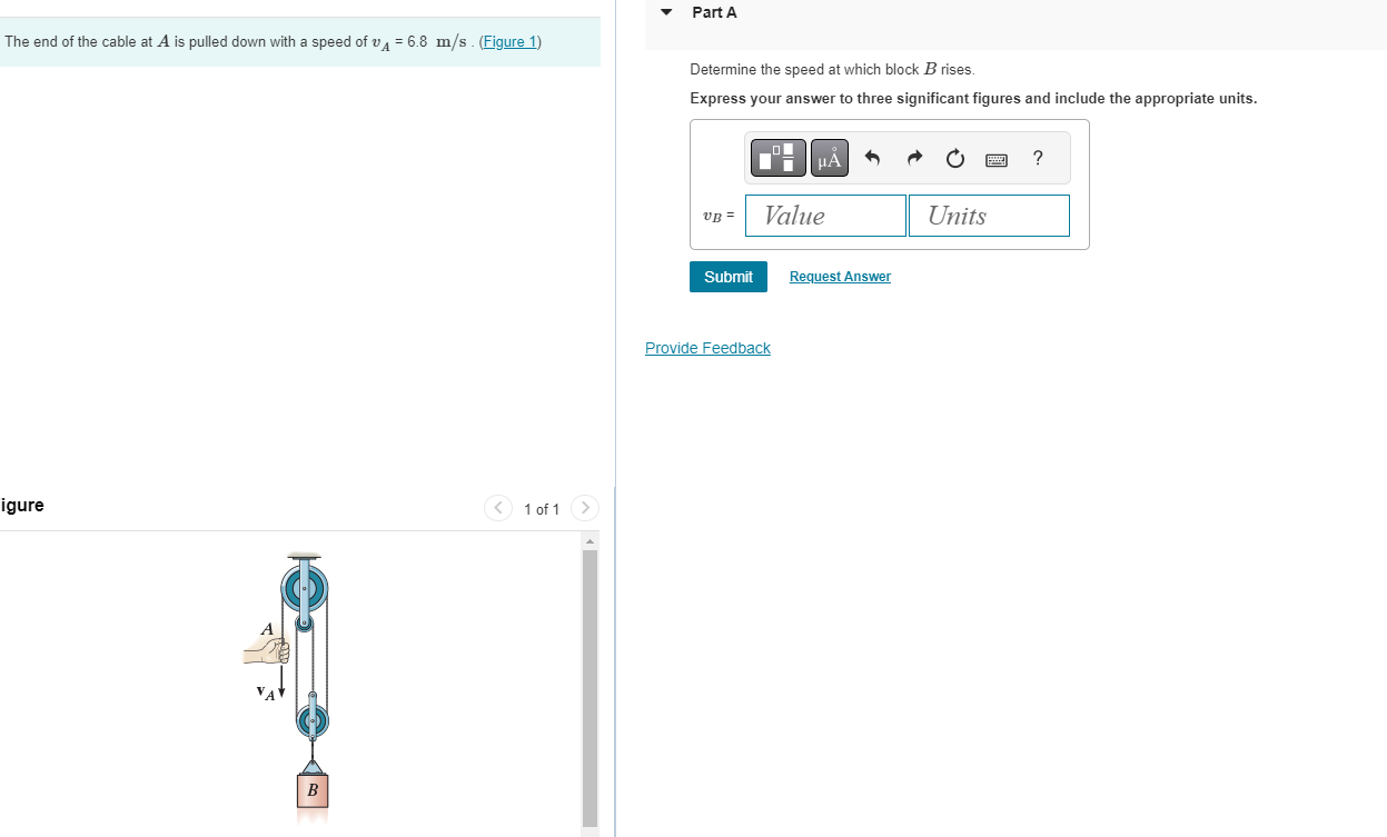 Solved The end of the cable at A is pulled down with a speed | Chegg.com