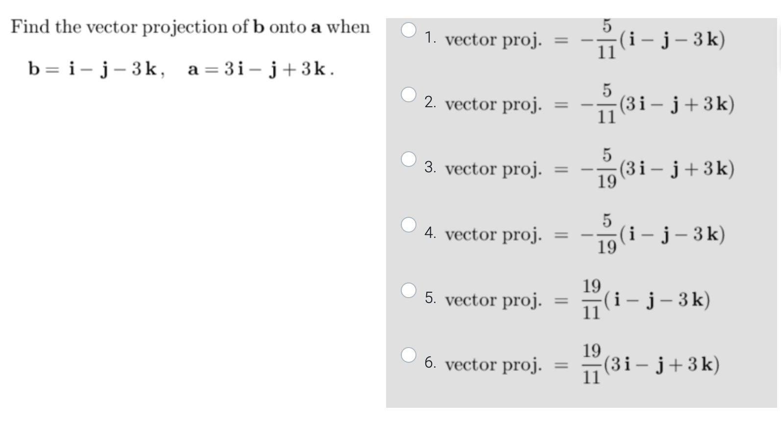 Solved Find the vector projection of b onto a when 1. vector | Chegg.com