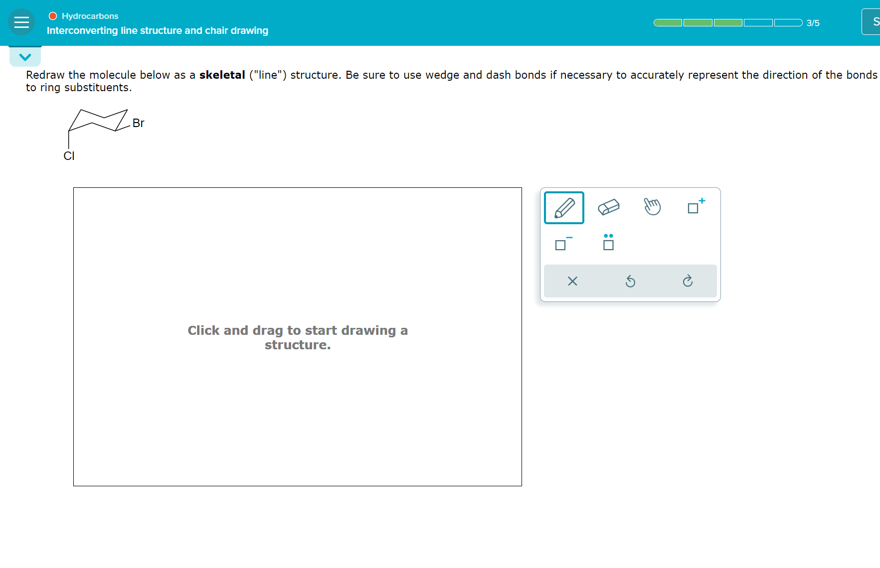 Solved Redraw the molecule below as a skeletal ("line") | Chegg.com