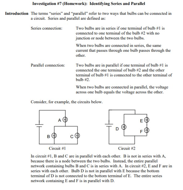 Solved Investigation #7 (Homework): Identifying Series and | Chegg.com