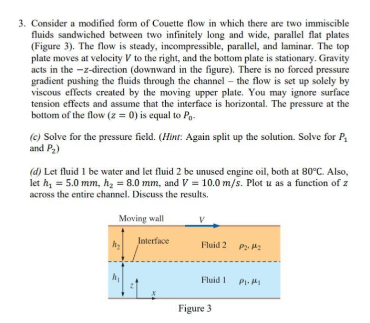 Solved Consider a modified form of Couette flow in which | Chegg.com