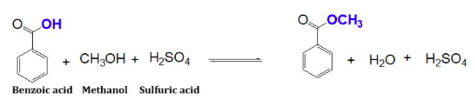 Solved ОН ОСНЫ + CH3OH + H2SO4 + H2O + H2SO4 Benzoic acid | Chegg.com