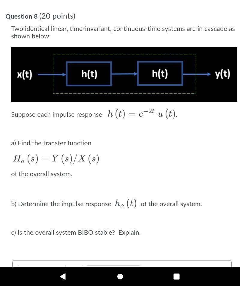 Solved Question 8 (20 points) Two identical linear, | Chegg.com