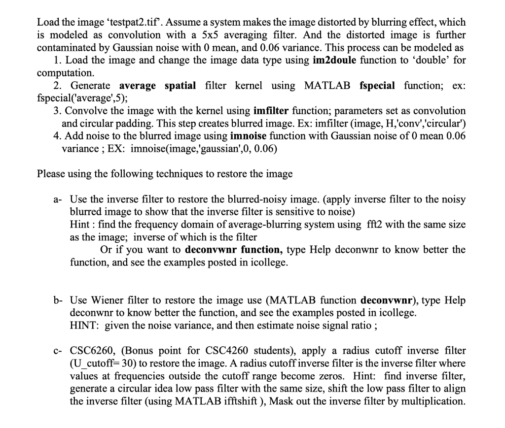 Digital Image Processing Course for Computer | Chegg.com