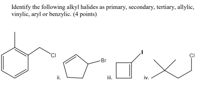 Solved Identify the following alkyl halides as primary, | Chegg.com