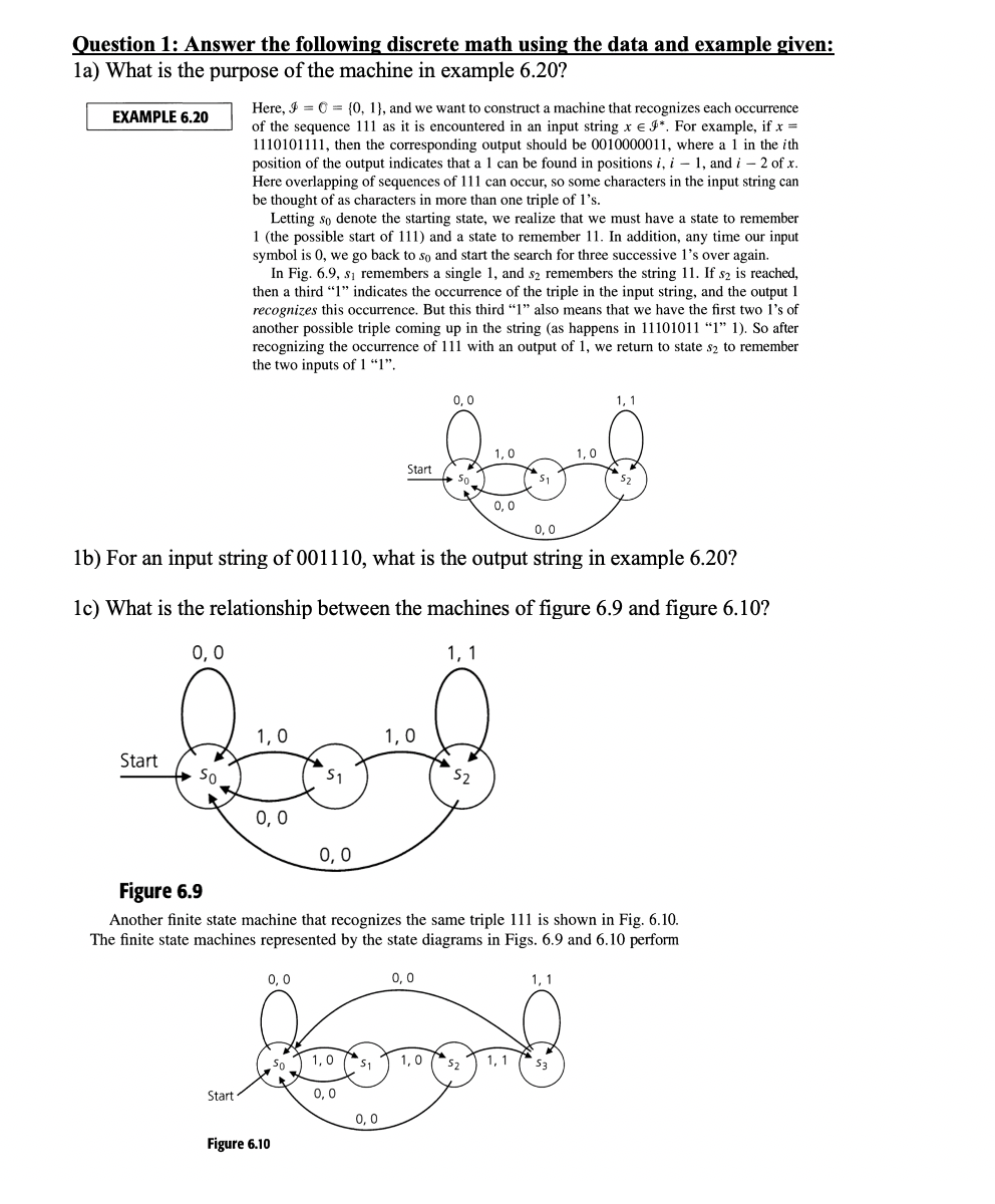 Solved Question 1: Answer the following discrete math using | Chegg.com