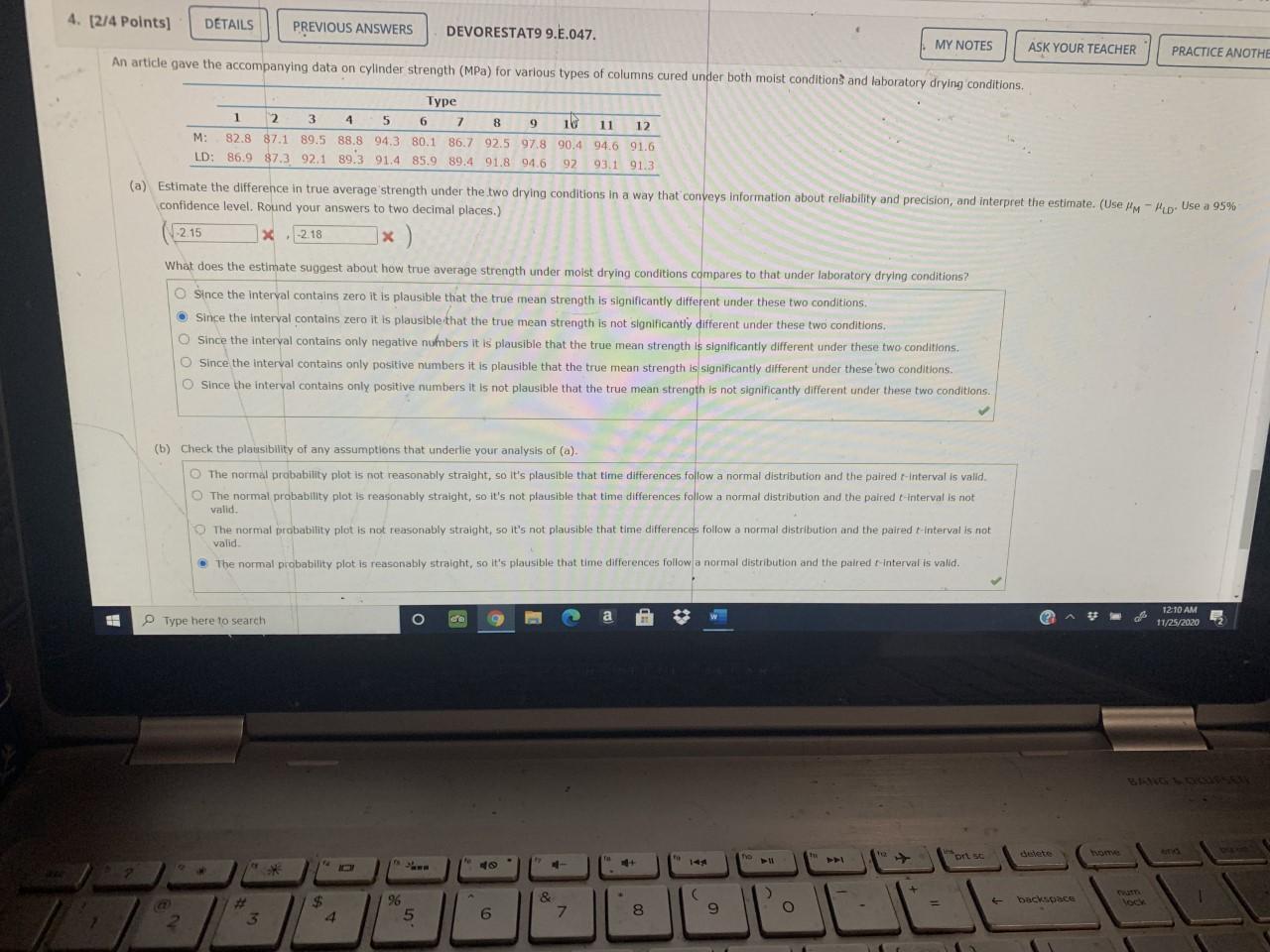 Solved 4. [2/4 Points) DETAILS PREVIOUS ANSWERS DEVORESTAT9 | Chegg.com