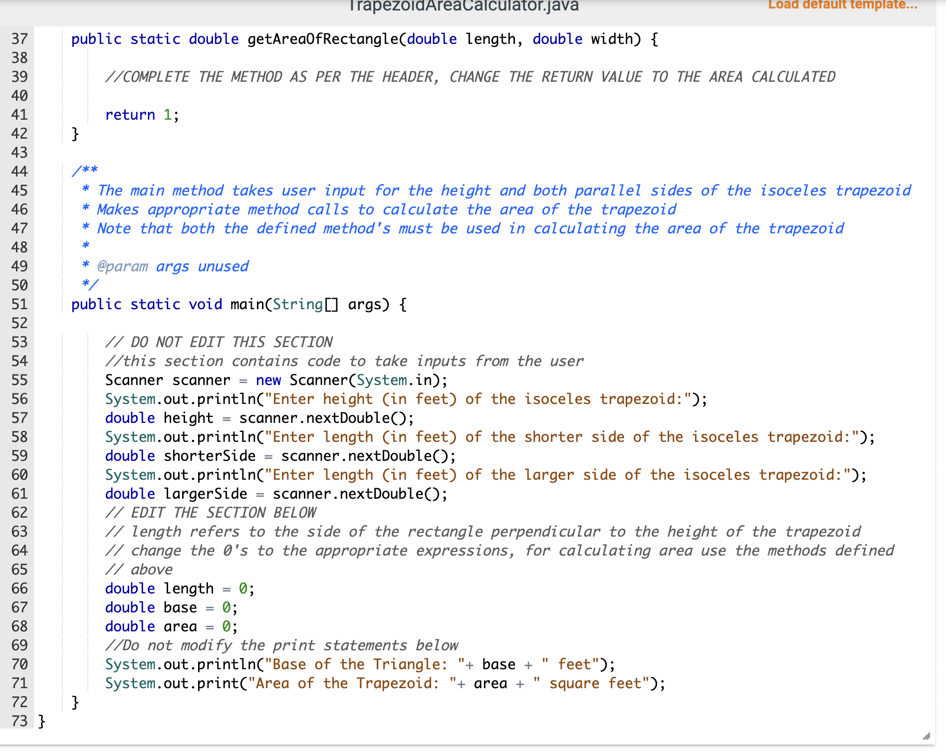 Solved 3.17∗∗zyLab: Calculate Area of Isosceles Trapezoid | Chegg.com