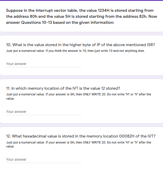 Solved Suppose in the Interrupt vector table, the value | Chegg.com