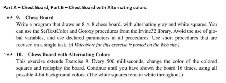 Solved Part A - Chest Board, Part B - Chest Board with | Chegg.com