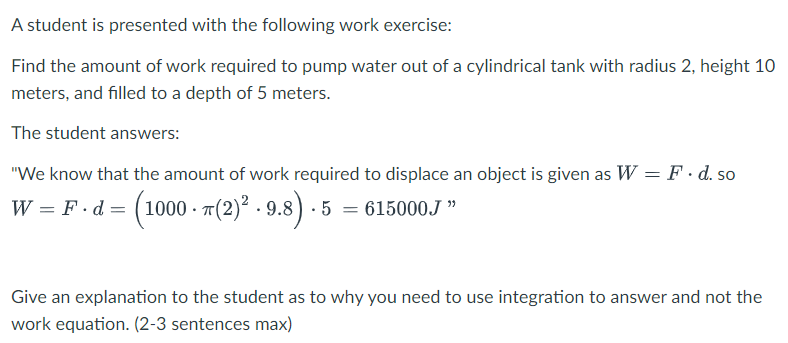 Solved A student is presented with the following work | Chegg.com