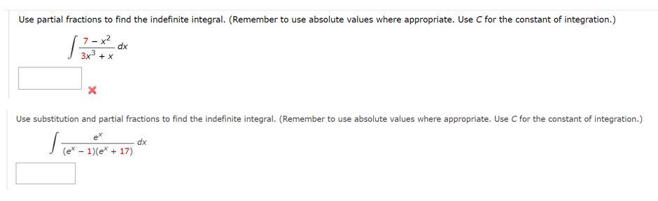 Solved Use partial fractions to find the indefinite | Chegg.com