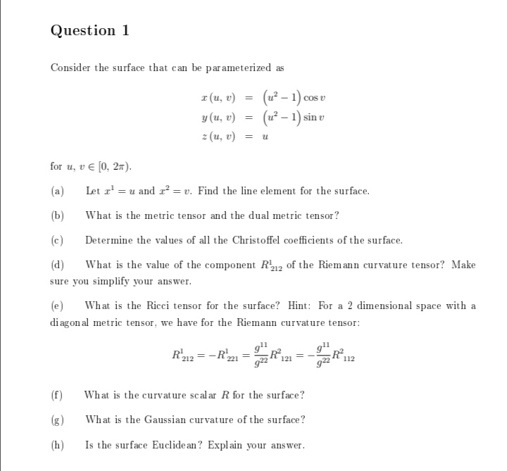 Solved Consider the surface that c an be parameterized as | Chegg.com