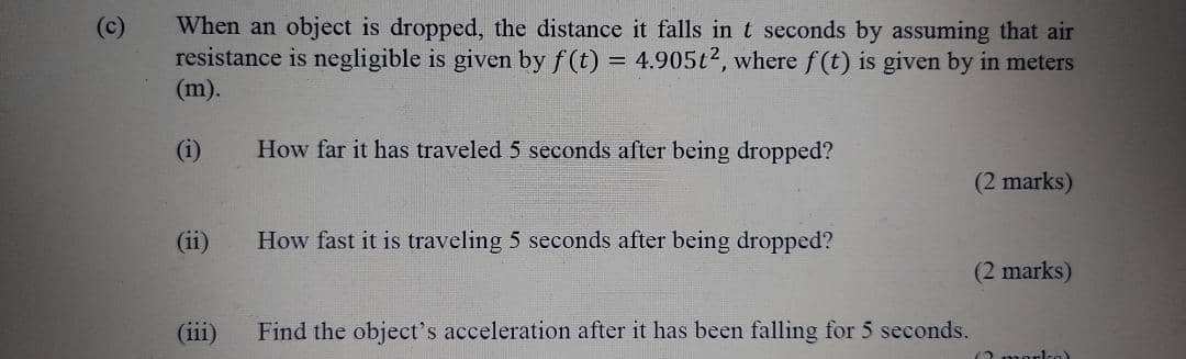 Solved When an object is dropped, the distance it falls in t | Chegg.com