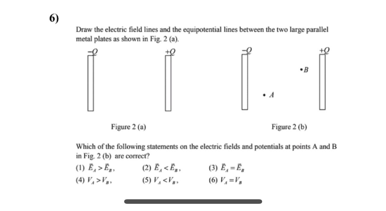Solved 6) Draw the electric field lines and the | Chegg.com