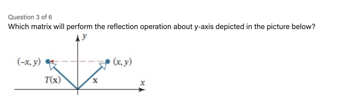 Solved Question 3 of 6 Which matrix will perform the | Chegg.com
