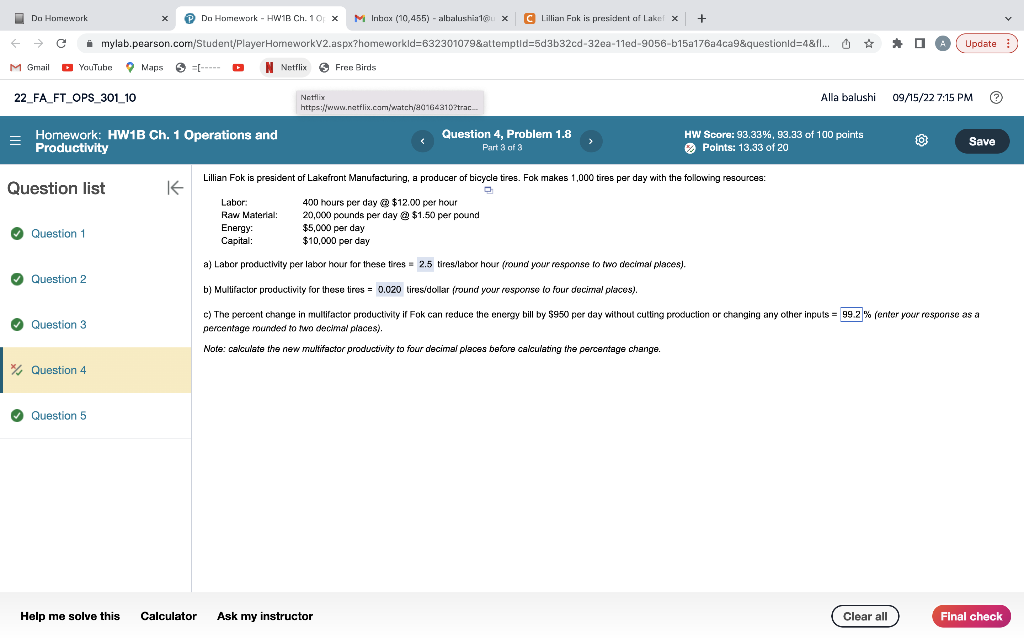 Solved Lillian Fok is president of Lakefront Manufacturing, | Chegg.com