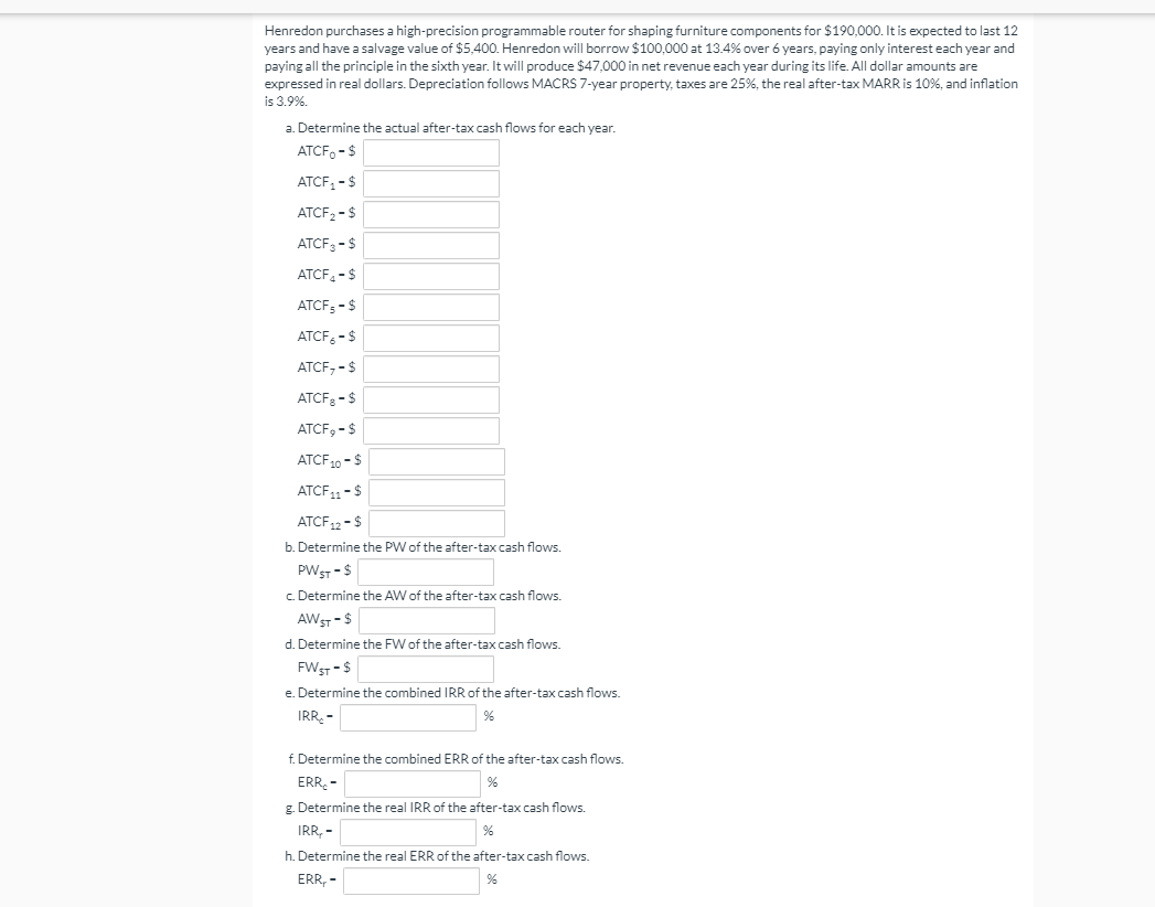 Solved Henredon purchases a high-precision programmable | Chegg.com
