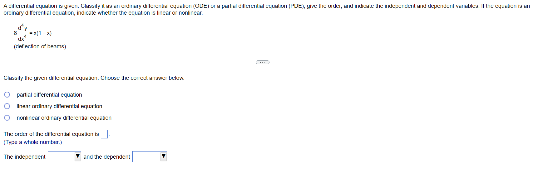 Solved Ordinary Differential Equation Indicate Whether The